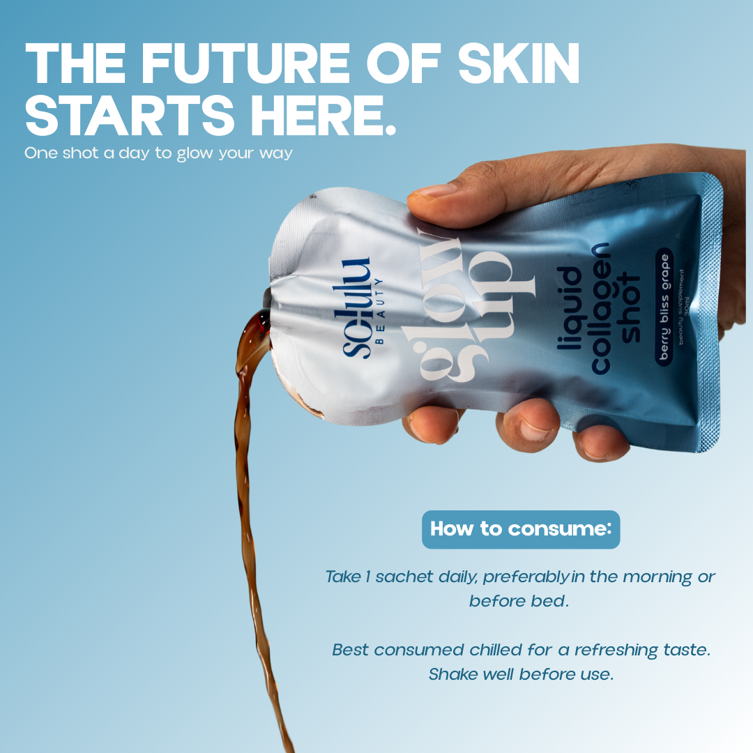 Solulu Glow Up Liquid Collagen Shot + Oral Sunblock | 15 sachets per ...