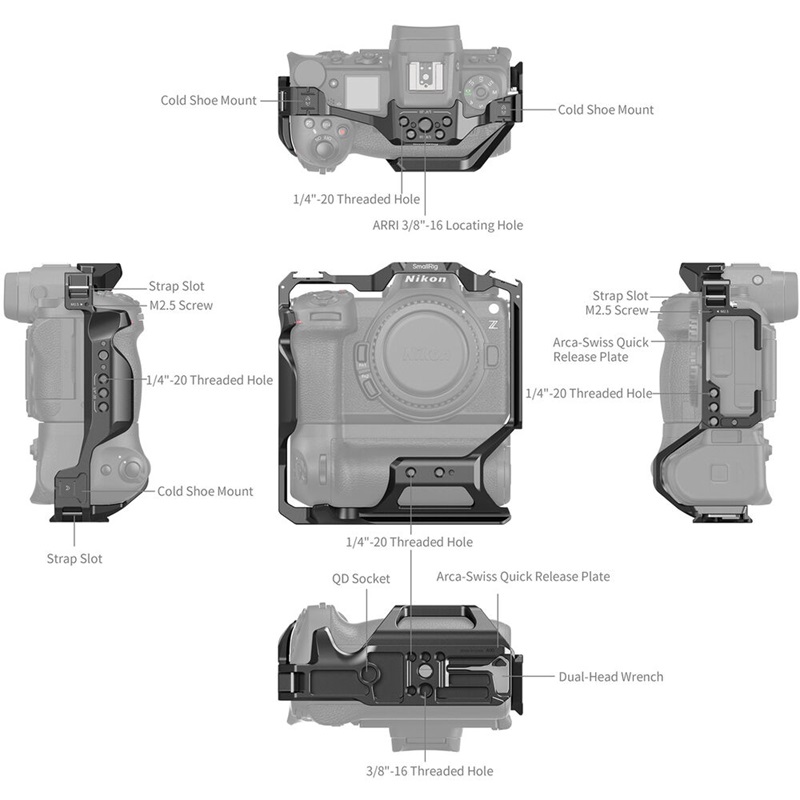 SmallRig Cage for Nikon Z6III / Z6 III / Z 6III with MB-N14 Vertical ...