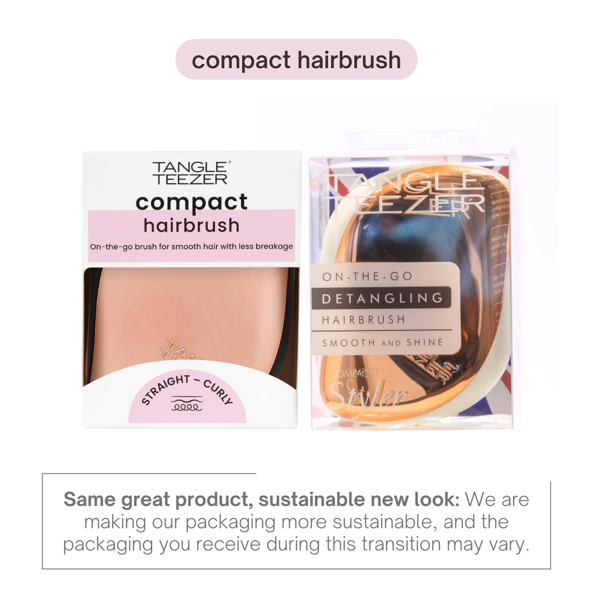 Tangle Teezer Compact Styler Detangling Hairbrush (2 Designs) | Shopee ...