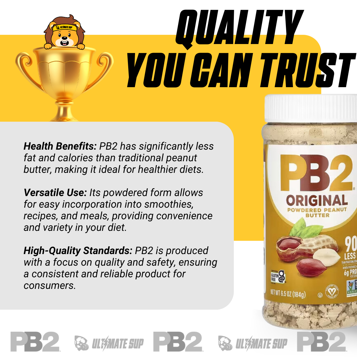 PB2 Foods, The Original PB2, Powdered Peanut Butter, Original, 6.5 oz ...