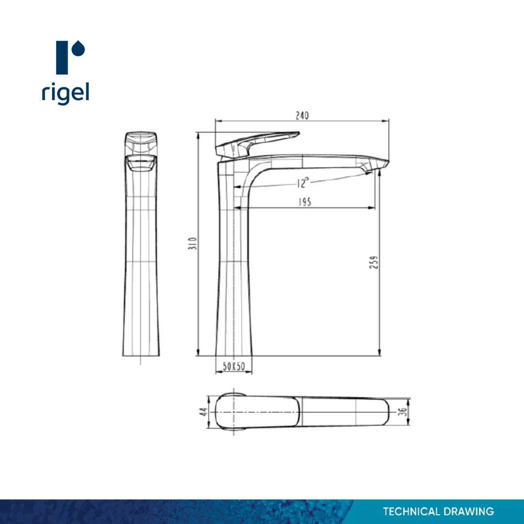 RIGEL Brushed Nickel Basin Mixer Tall Tap MXB8614X (BrNK) | Shopee Singapore