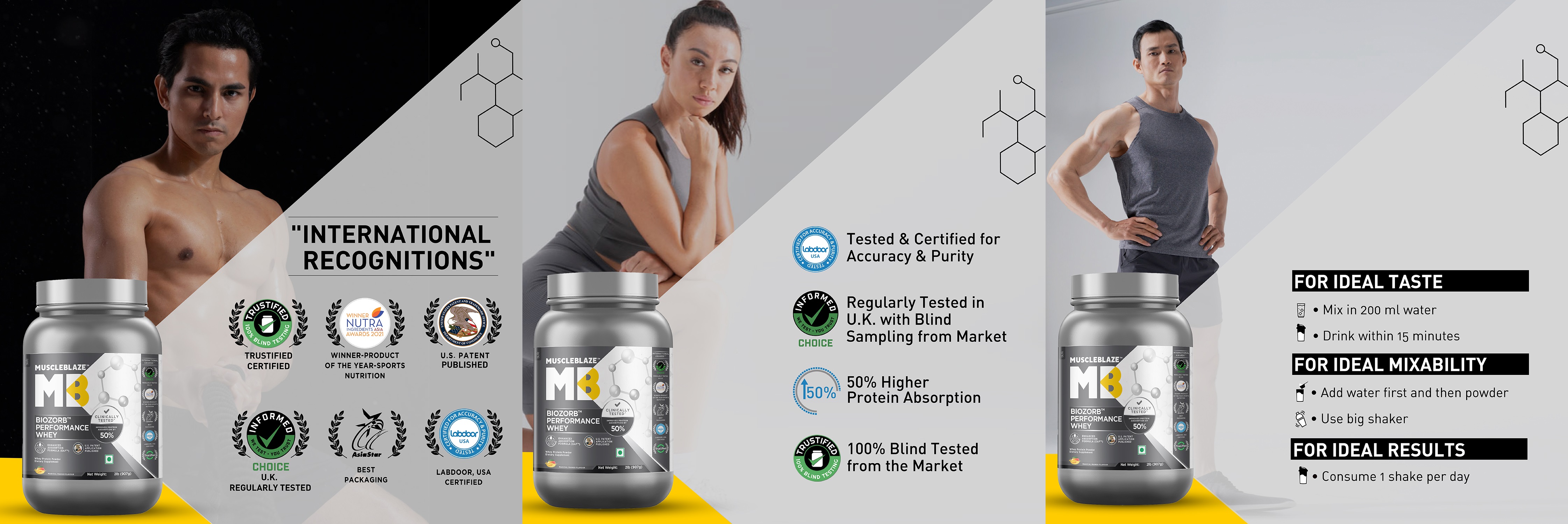 MuscleBlaze Biozorb Performance Whey Protein (Magical Mango, 2lbs ...