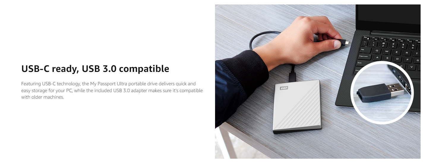 Western Digital WD My Passport USB C 2TB 4TB 5TB 6TB Portable Hard ...