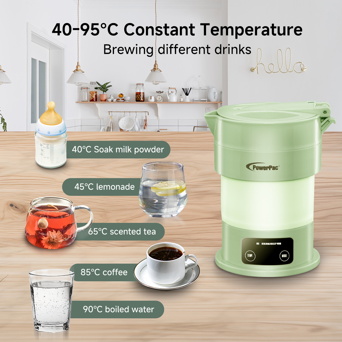 PowerPac Travel Jug, Universal Kettle Jug, 110V Travel Jug, Foldable ...