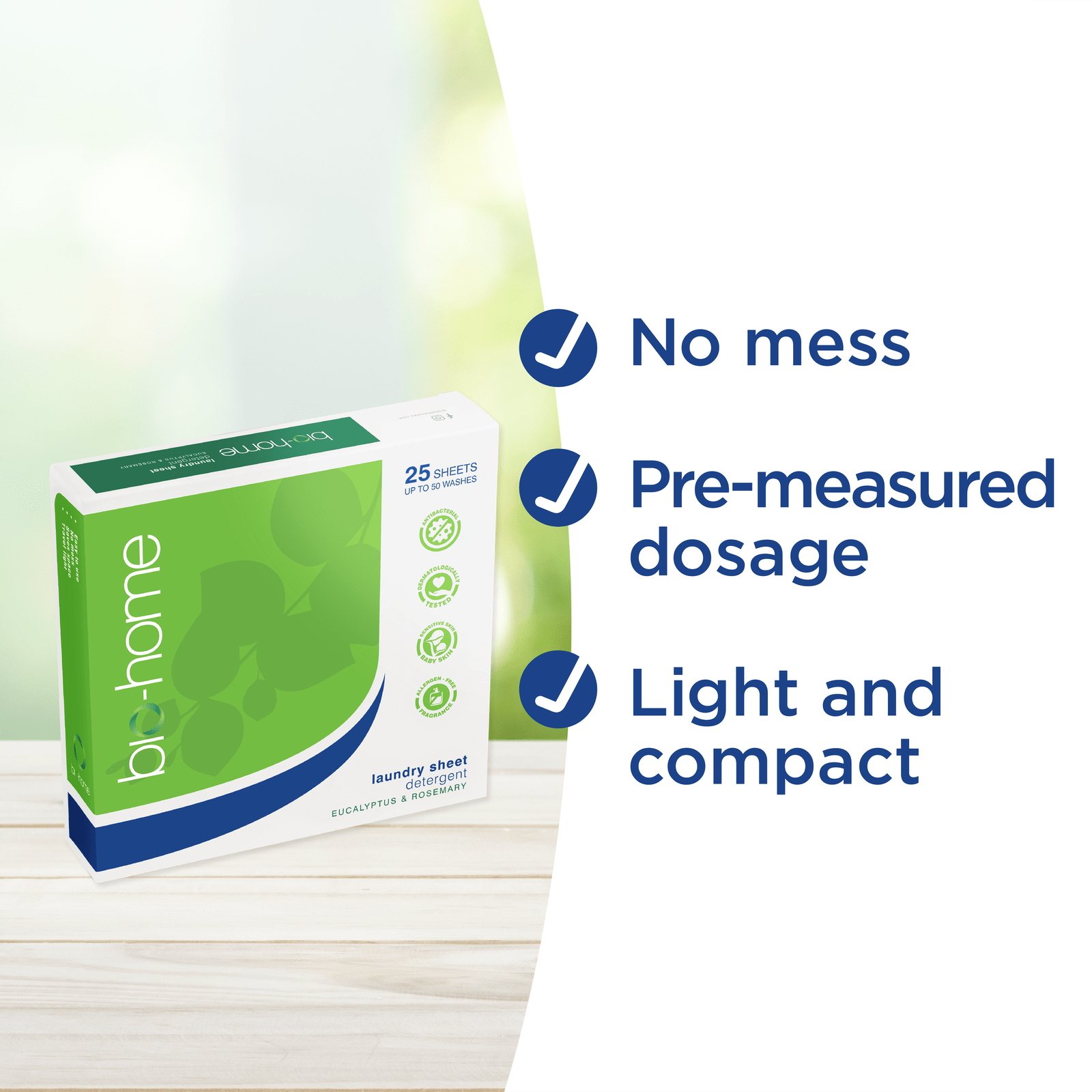 bio-home Laundry Sheets Detergent - Eucalyptus & Rosemary - 25 Sheets | Shopee Singapore