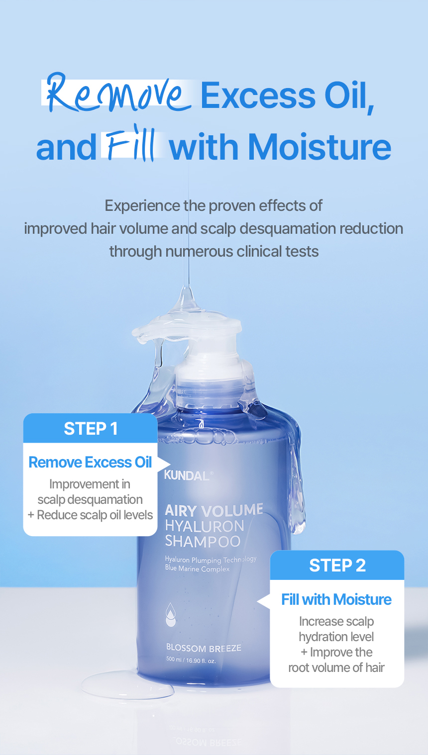 [KUNDAL] Airy Volume Hyaluron Shampoo 500ml Blossom Breeze | Shopee ...