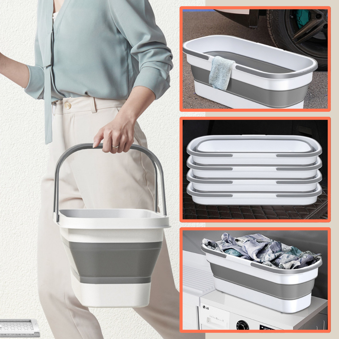 Pail Bucket Foldable Collapsible Basin Portable Silicone Plastic For ...