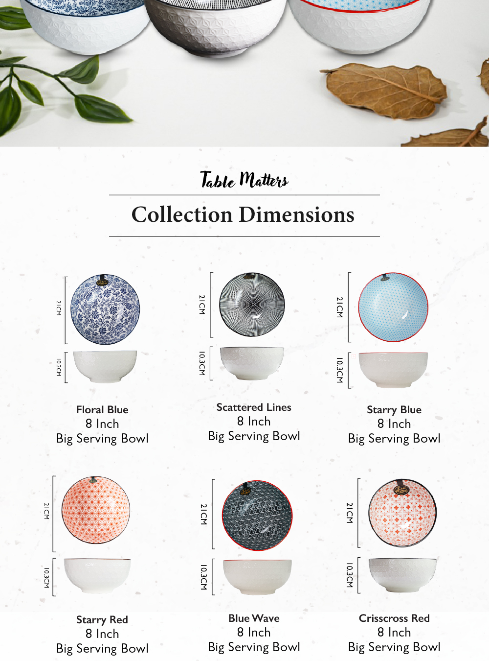 Table Matters - Assorted 8 inch Big Serving Bowl | Shopee Singapore