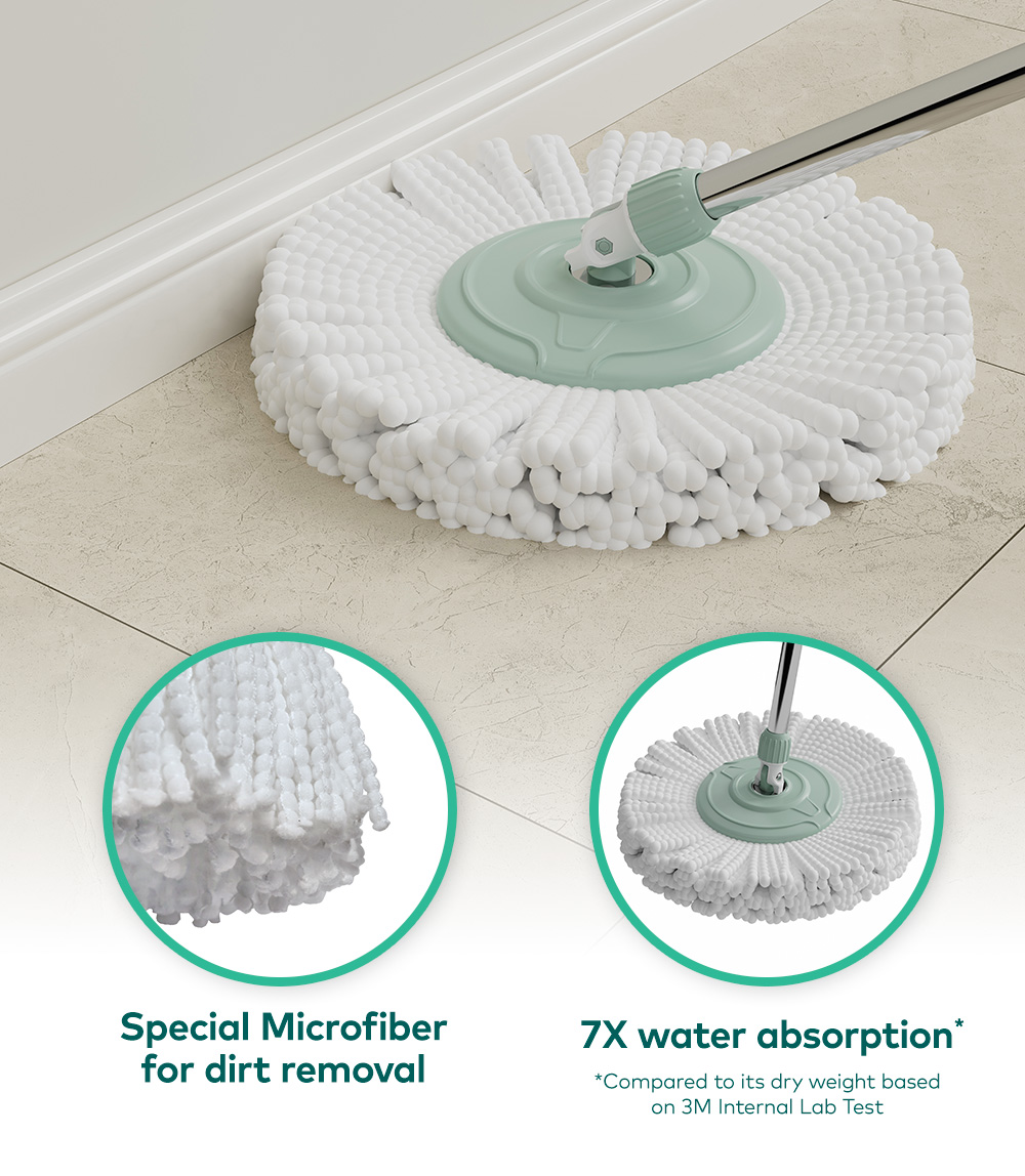 3M™ Scotch-Brite™ T7 Eco Dual Wash Spin Mop Bucket, 1 pc/pack, Cleans ...
