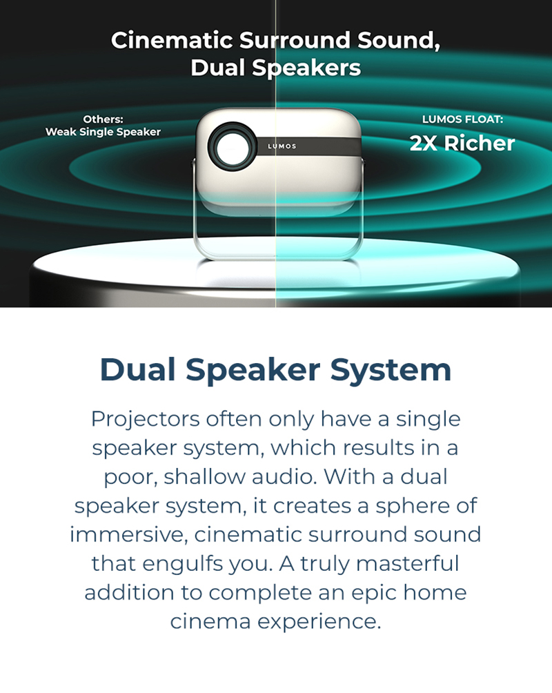 [Official Store] LUMOS FLOAT Home Cinema Projector | Shopee Singapore