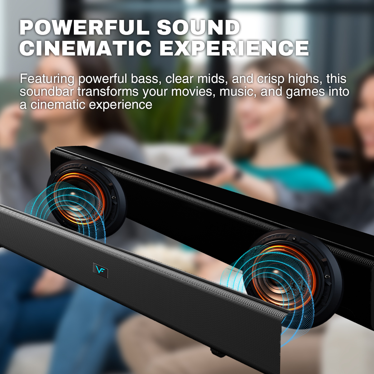 Vinnfier Hyperbar 2000 Wireless Bluetooth TV Soundbar 60W MAX AUX USB ...