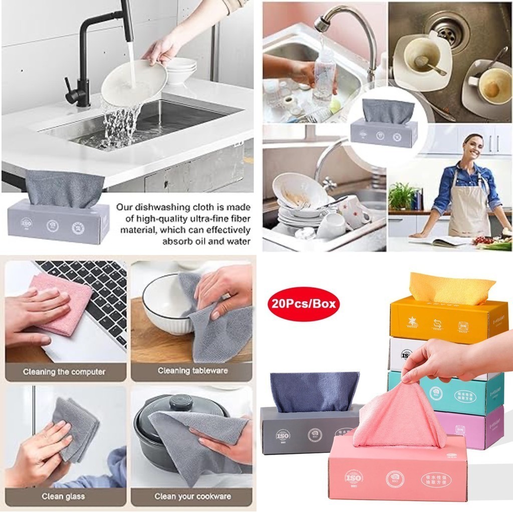 (FOREVER ESSENTIAL) Household Multi-Use Disposable Microfibre Cloth ...