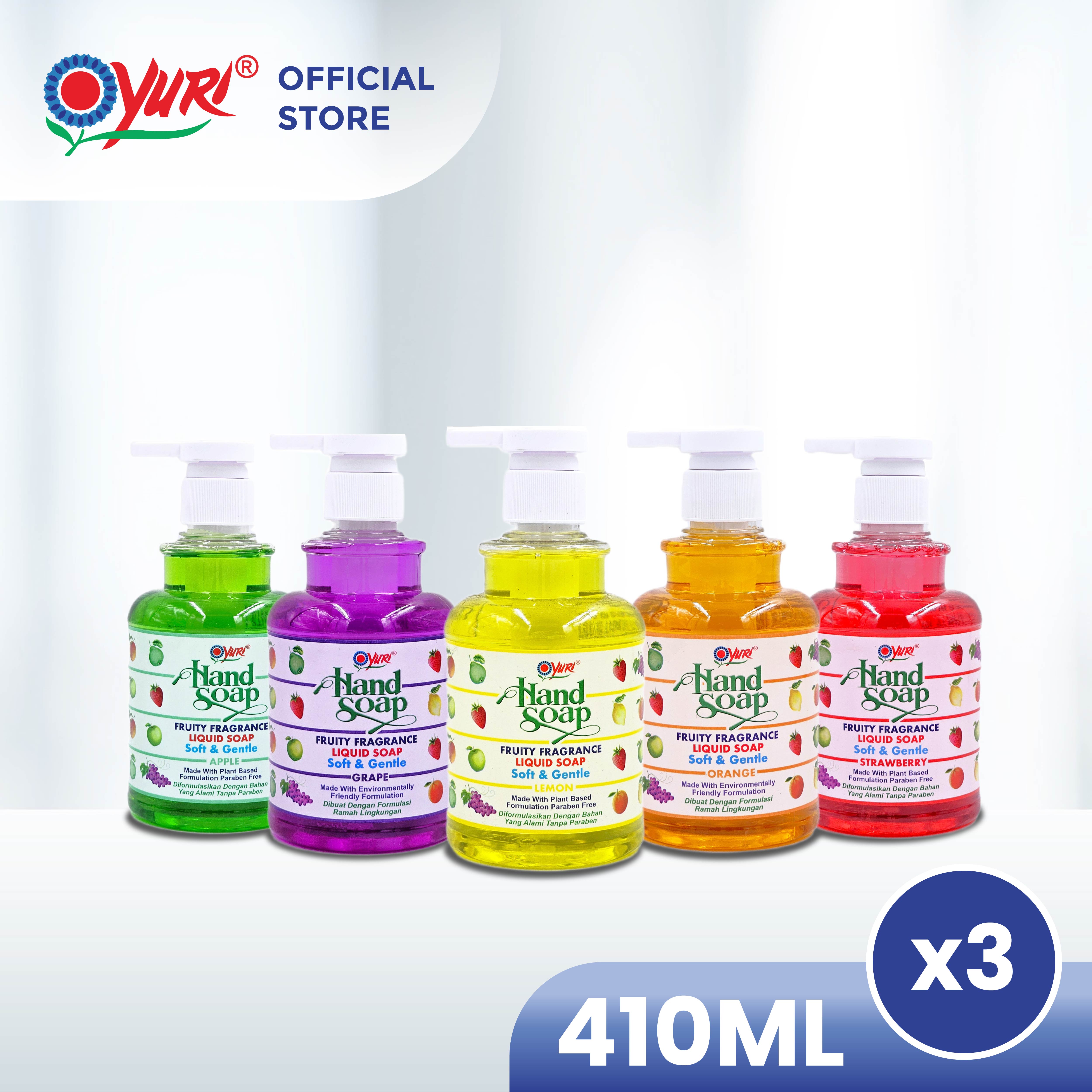 [Triple Pack] Yuri Fruity Handsoap Bottle - 410ml x3 | Moisturizing ...