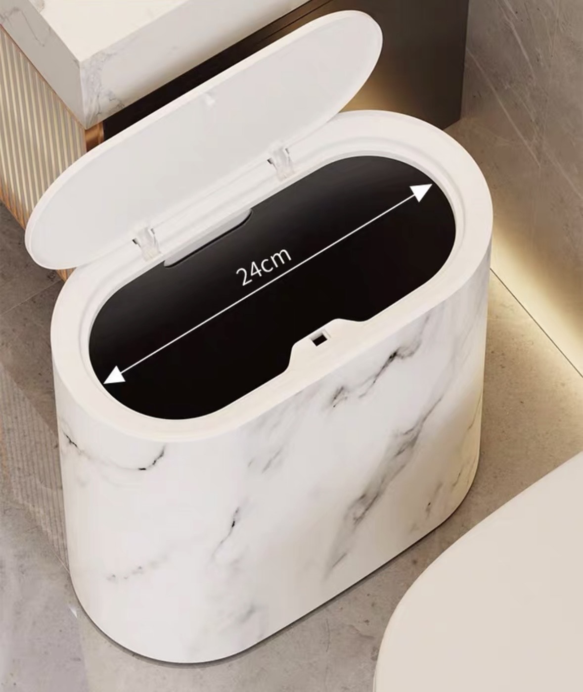 CLEARANCE! Marble/ Wood-look Waste Bin Dustbin Trashbin for kitchen ...