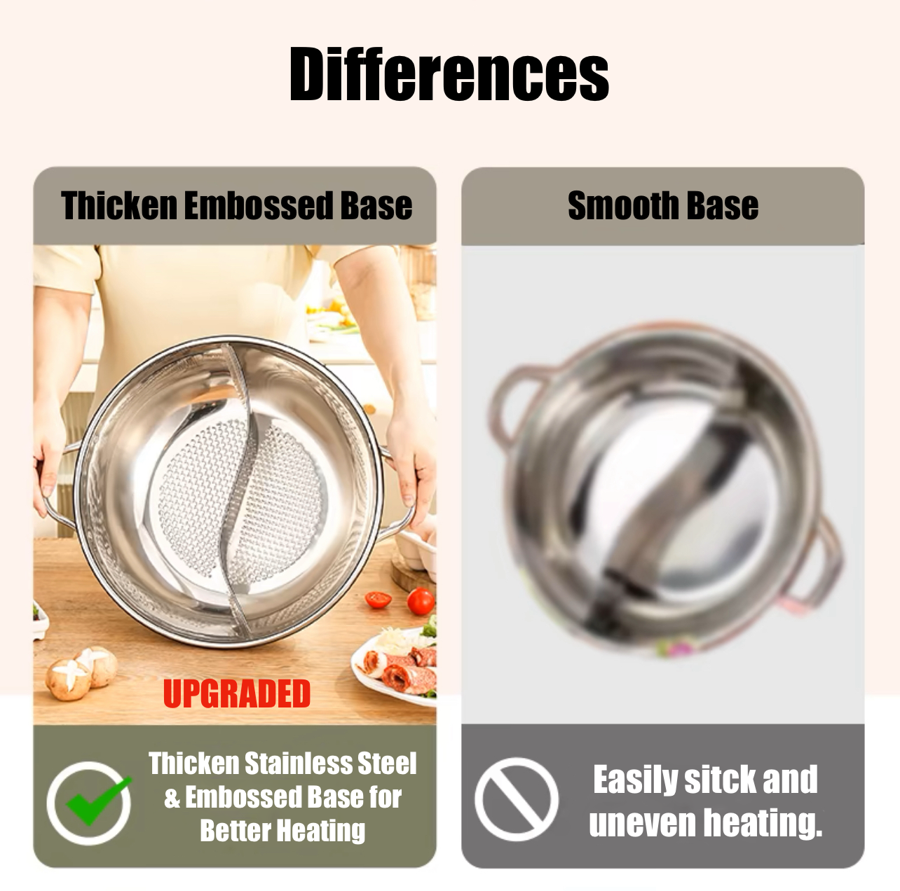 30cm Stainless Steel Induction Yuan Yang Hotpot Upgraded Embossed Base ...