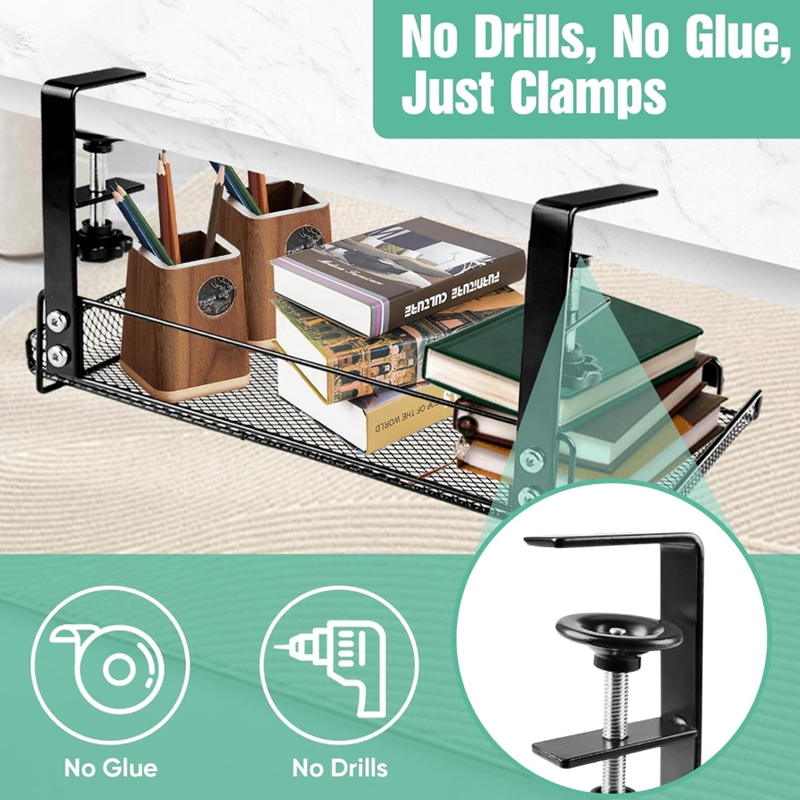 Under Desk Organizer Office Table Storage Home Office Table Organiser ...