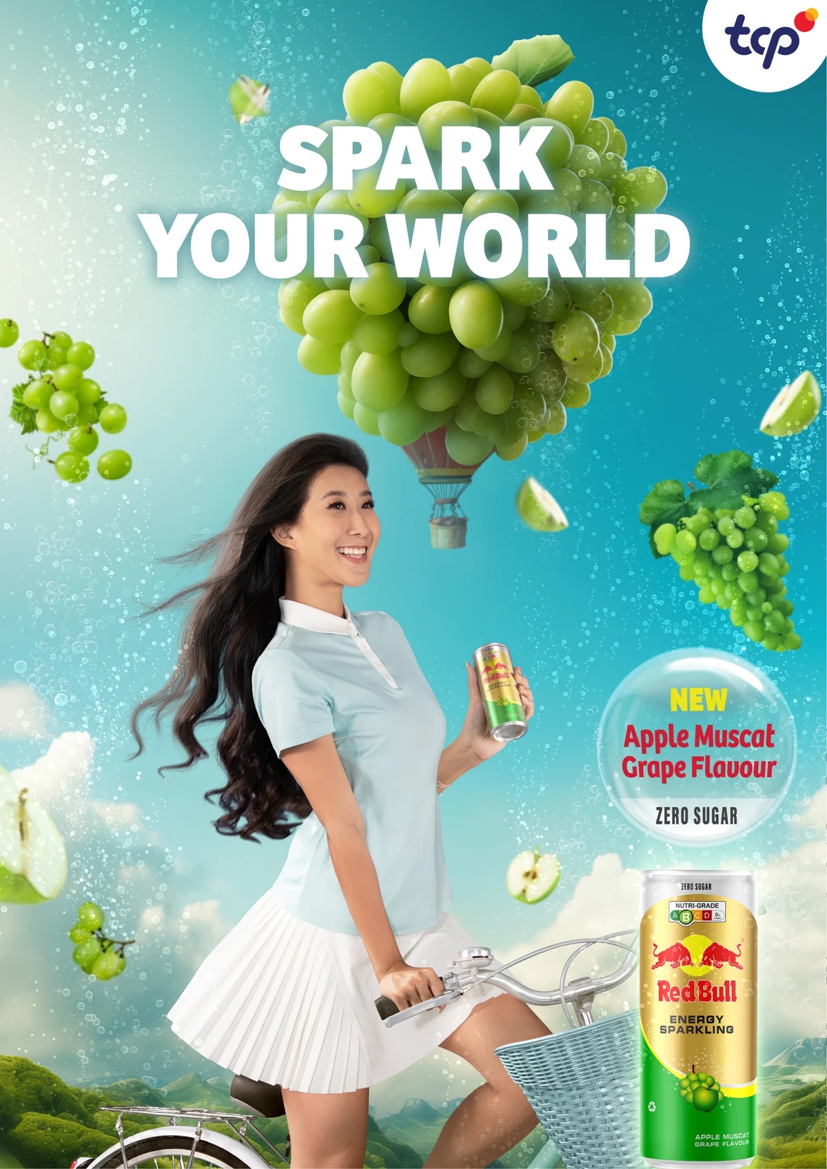 Red Bull Energy SPARKLING APPLE MUSCAT GRAPE, 24 x 250ml Carton - Zero ...