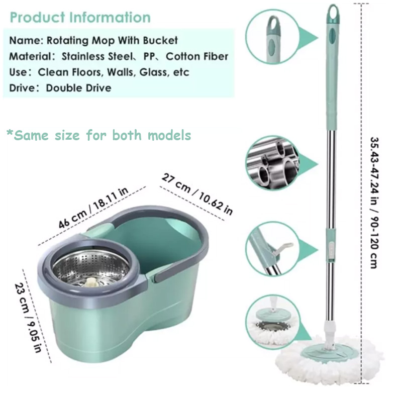 (SG STOCK) 360 Degree Spin Mop / Spin Rotate Dry Mop / Durable ...