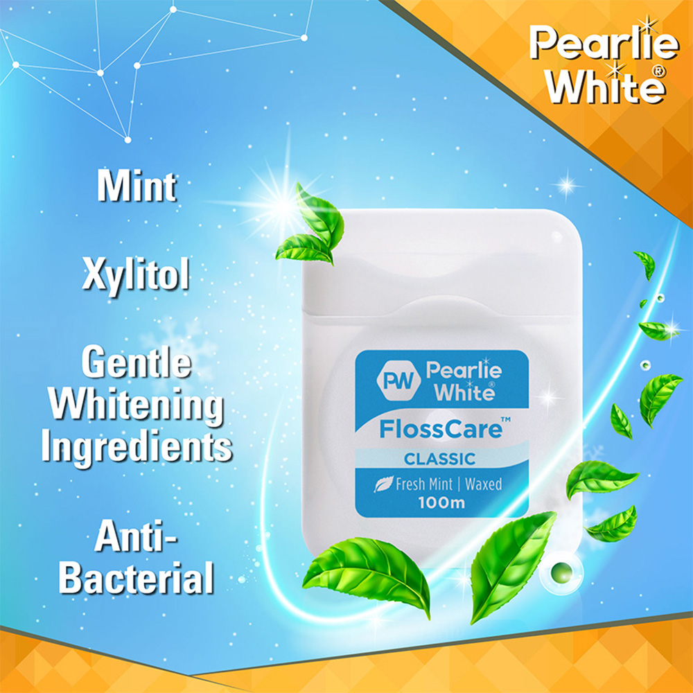 PEARLIE WHITE® FlossCare Classic Fresh Mint Dental Floss 100m | Shopee ...