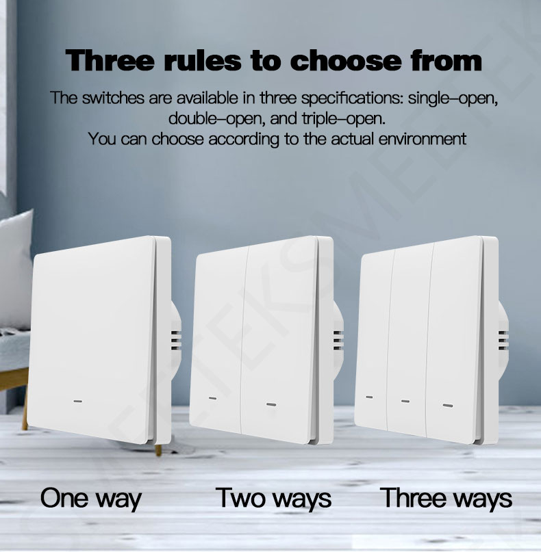 Tuya Wifi Smart Switch 1/2/3 Gang Smart Panel APP Remote Control Sensor ...