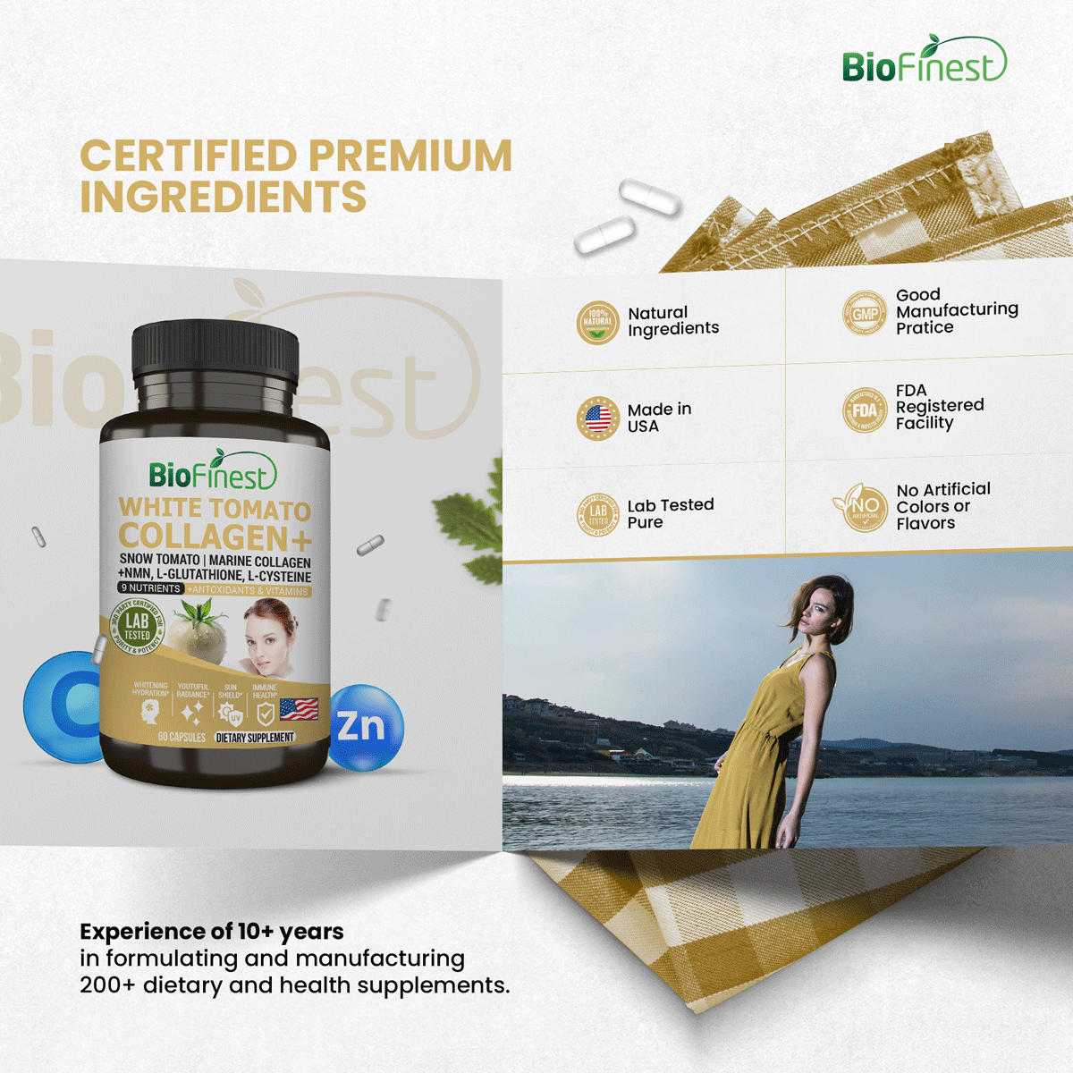 Biofinest White Tomato Collagen+ 16-in-1 Vitamin Marine Collagen NMN ...
