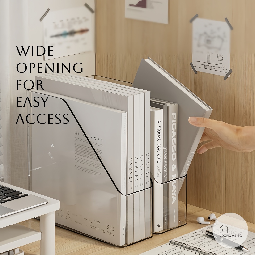 Document Storage Box Organiser Transparent Desktop Document Storage ...