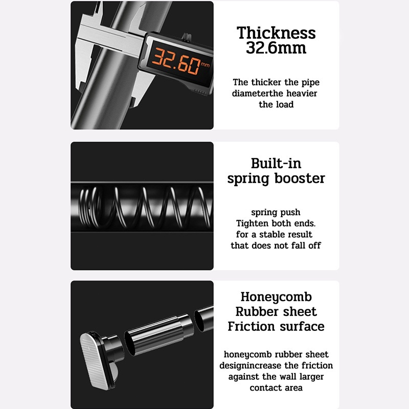 【SG STOCK】Adjustable Clothes Rack Shower Curtain Rod Extendable Rod ...