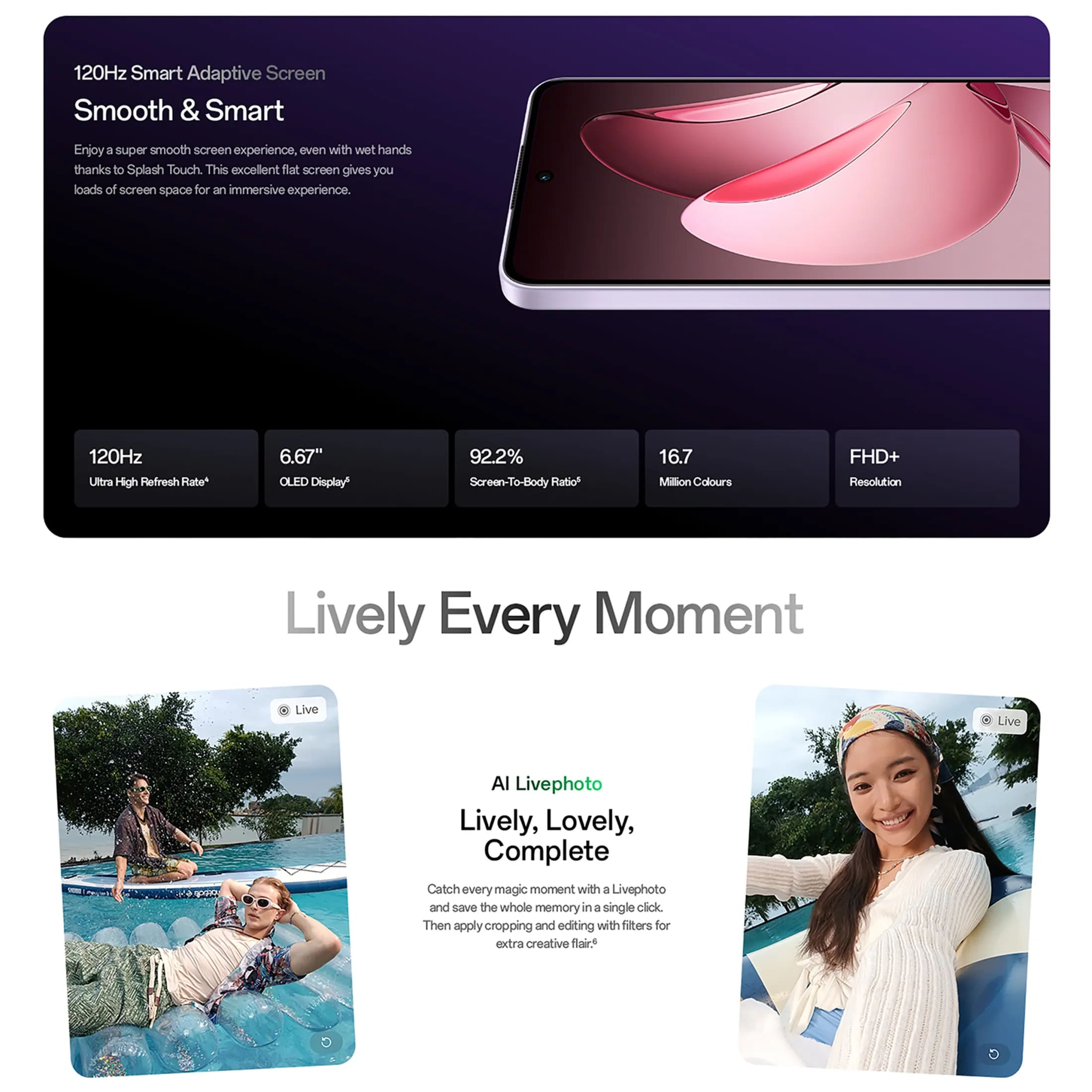 [Singtel SG60 deals] OPPO Reno 13F 5G [256GB] | Snapdragon® 6 Gen 1 | IP69 Resistance ...