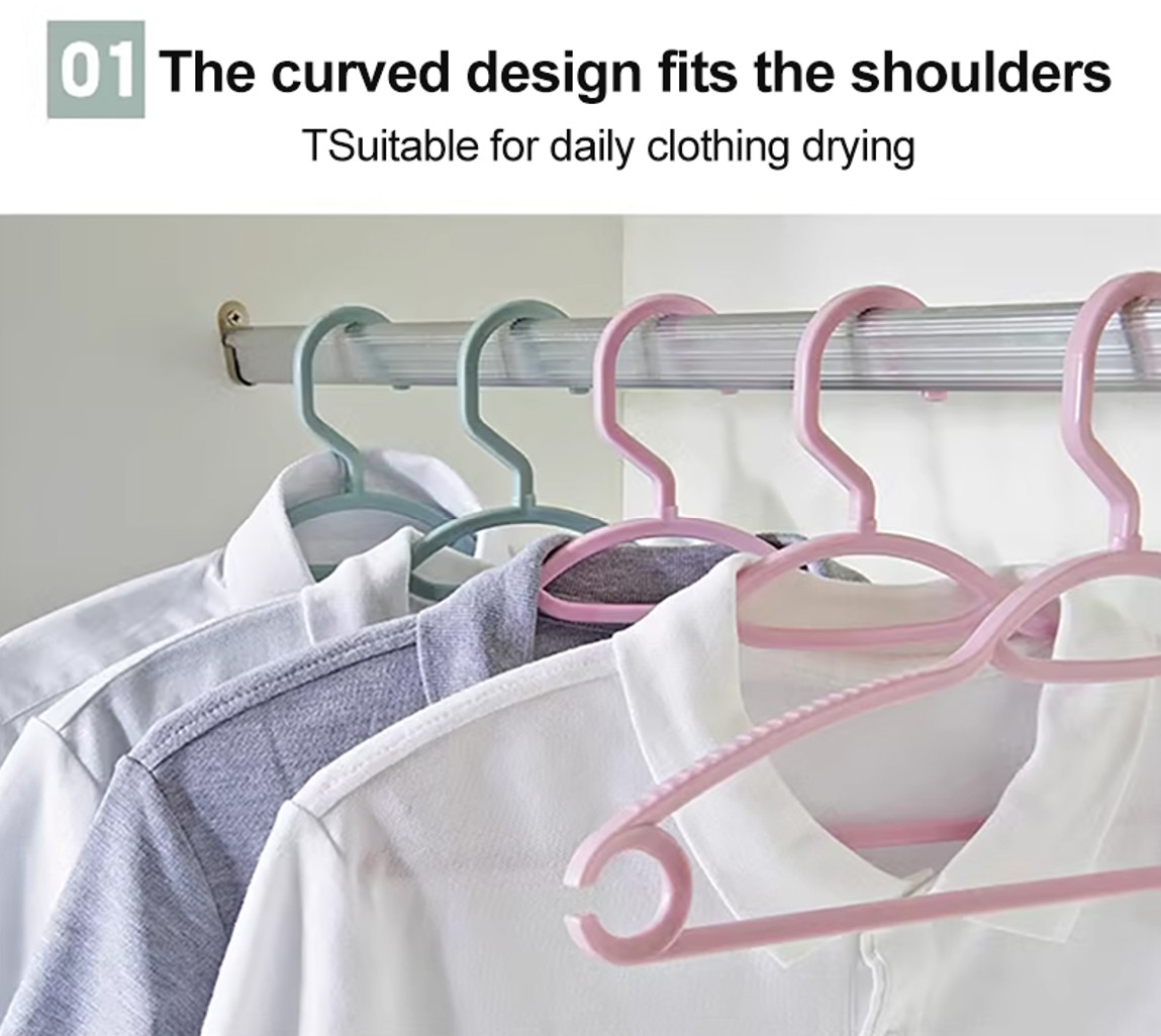 [SG SHOP SELLER] Thick Plastic Hanger Drying Rack Anti-Slip Hanger Non ...