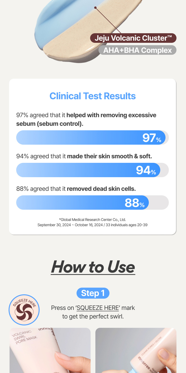 [INNISFREE Official] Volcanic Swirl Pore Mask 110g - Hyaluronic Acid ...