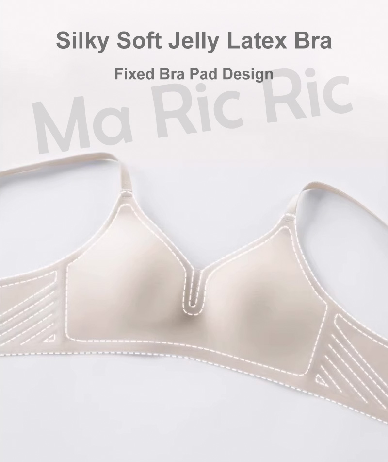(SG InStock) Ma Ric Ric Silky Soft Jelly Support Fixed Pad Wireless Latex Bra (Wireless ...