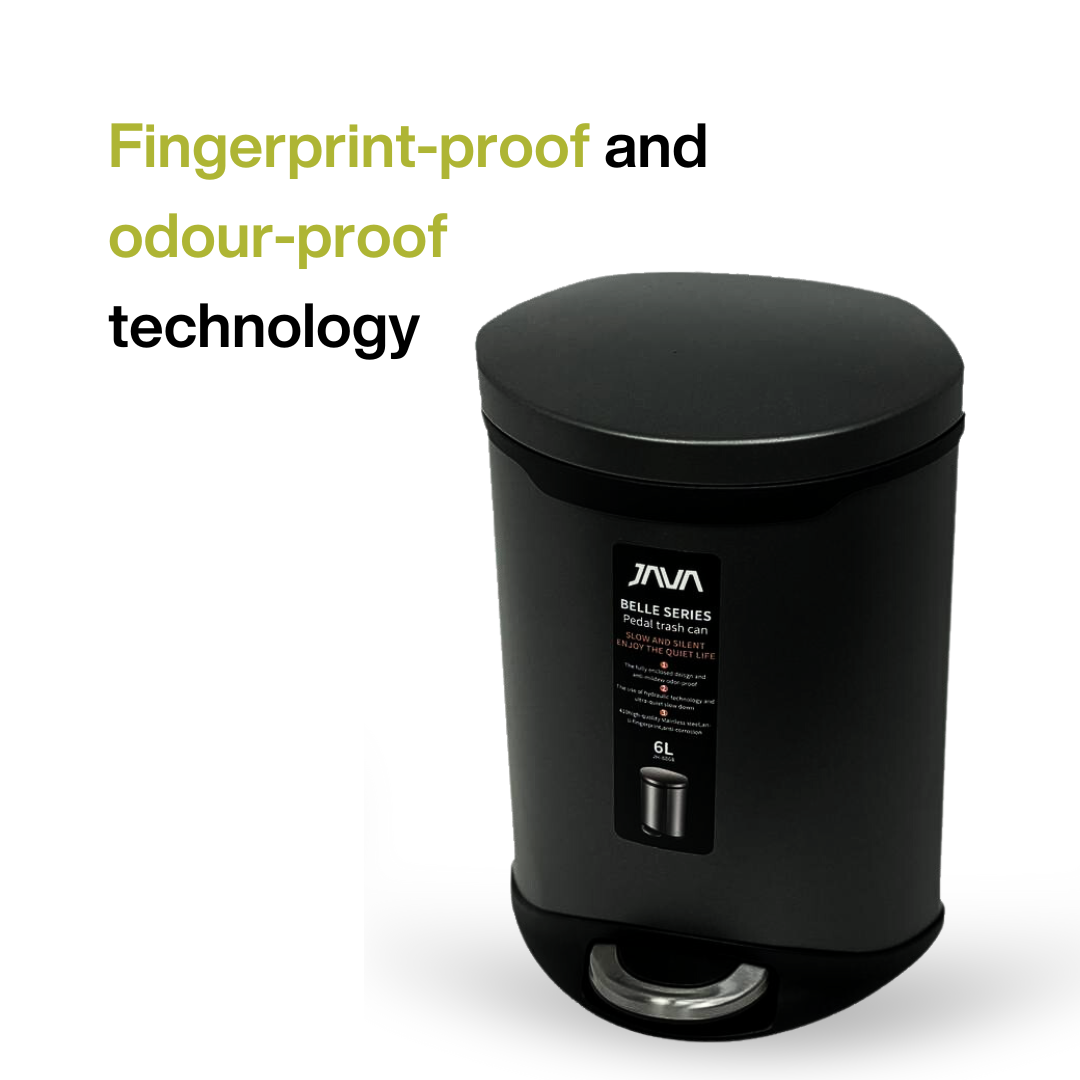 JAVA Dustbin | BELLE | JH8868 | 6L | Step Bin | Soft Closing | Trash ...