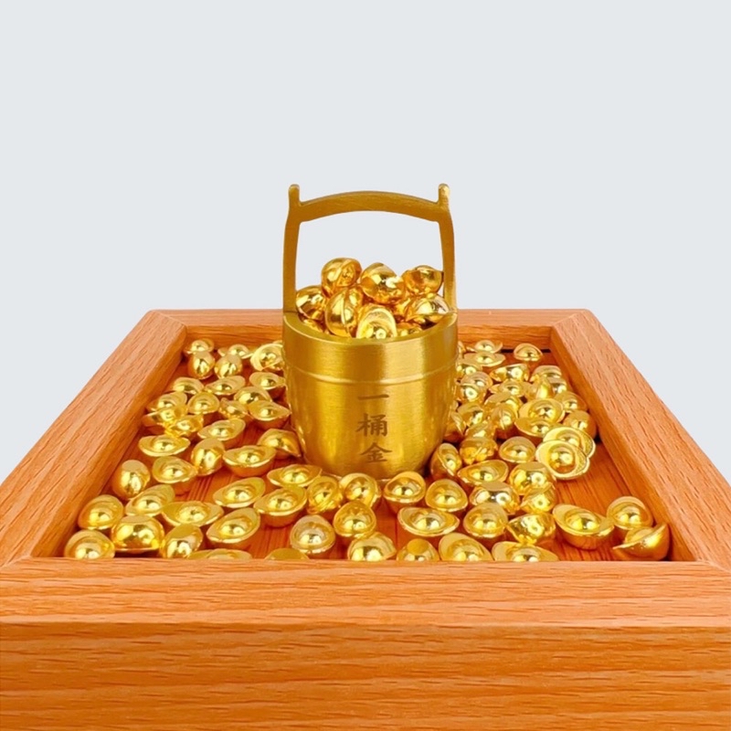 [Sg Ready Stocks] Fortune Wealth Bucket Barrel Of Gold With Blessing ...