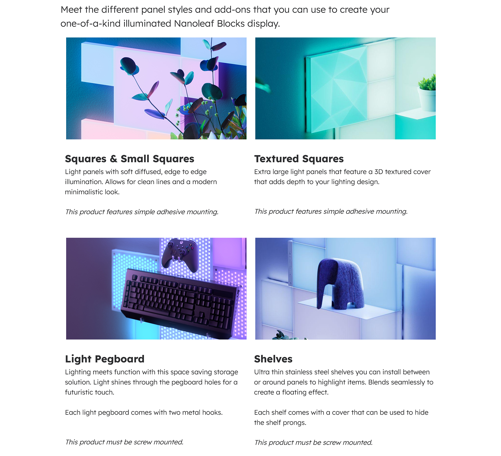 Nanoleaf Blocks Textured Squares Add-On Kit (2 Panels) | Shopee Singapore