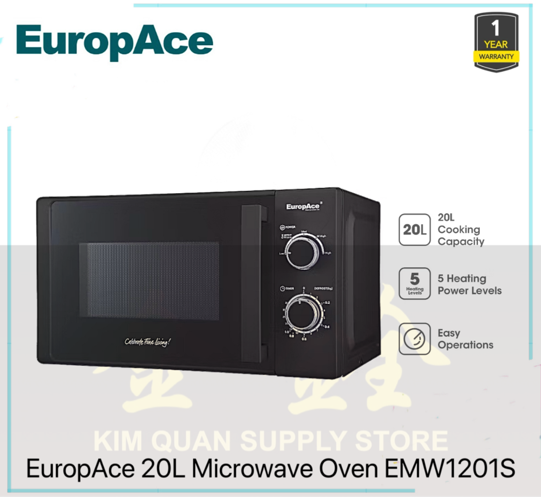 EuropAce 20L Countertop Microwave Oven EMW 1201S | EMW1201S [One Year ...