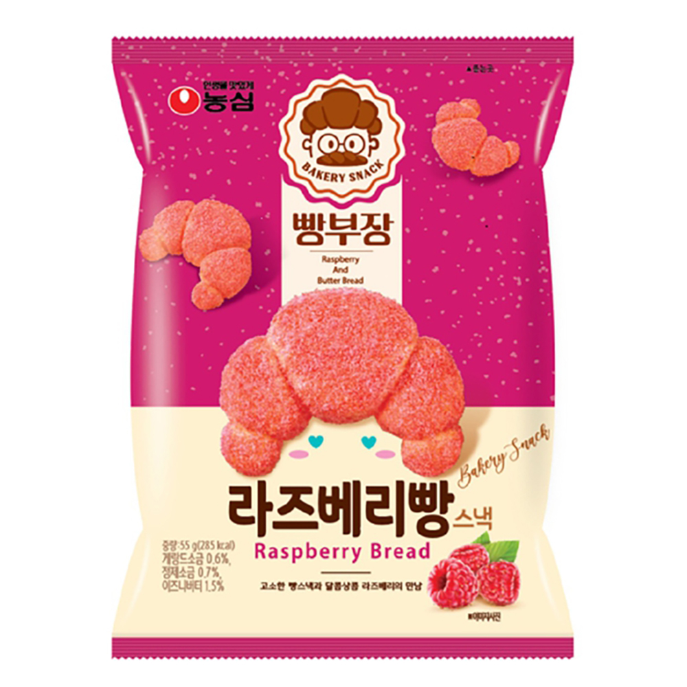 Nongshim Salt Bread Snack 55g / Choco Bread Snack 55g / Raspberry Bread ...