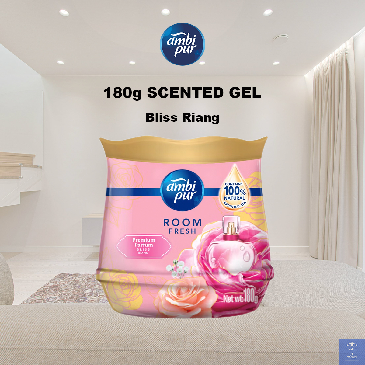 Ambi Pur Scented Gel 180g - Love Bouquet / Romantic Rose / Downy ...