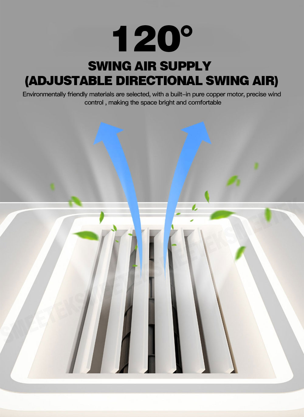 Bladeless Ceiling Fan LED Ceiling Light with Remote Control Silent DC ...