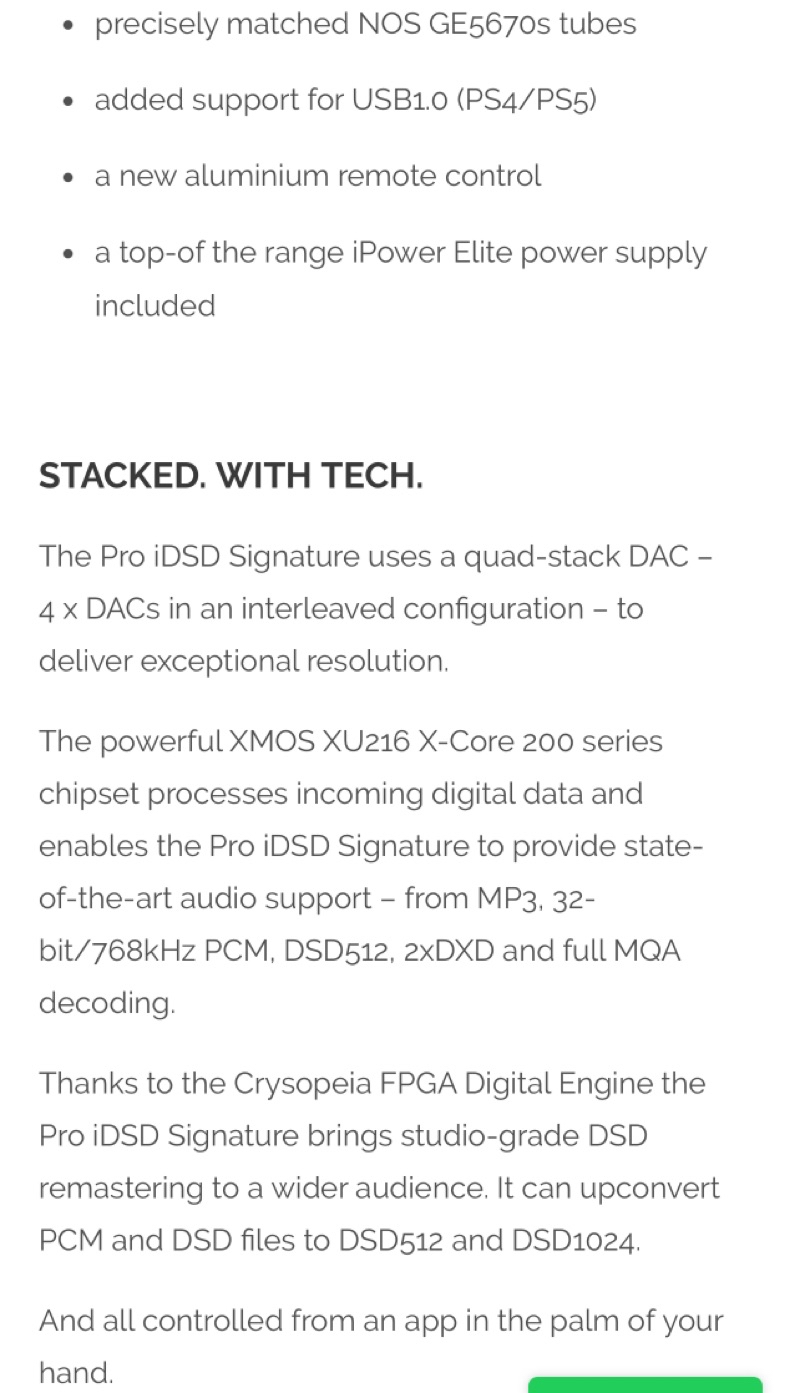 ifi Pro IDSD Signature Reference Class DAC Pre-AMP Network Streamer ...