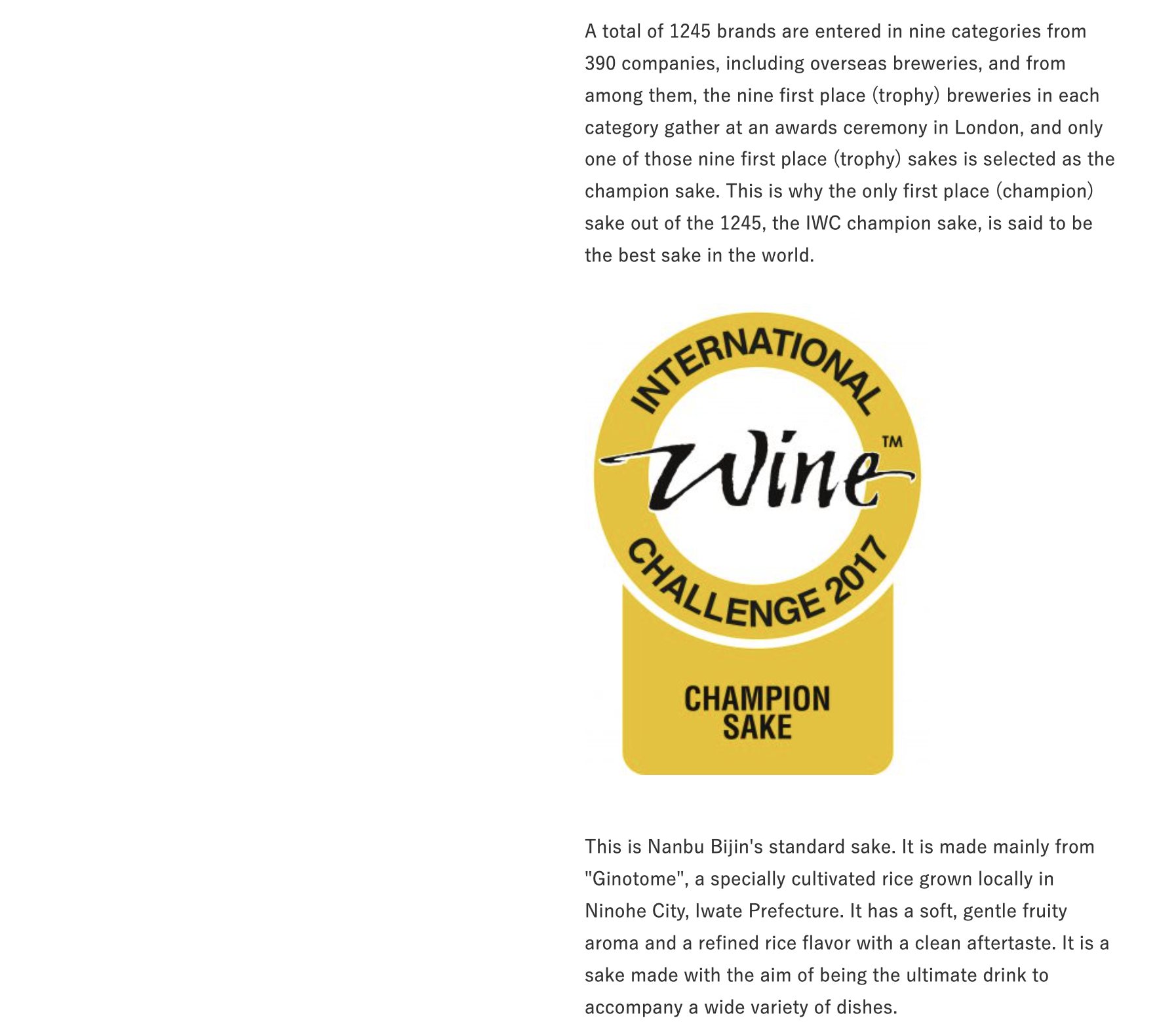 Nanbubijin Tokubetsu Junmai Sake 720ml/1800ml 16% 南部美人 特別純米酒 IWC Champion Sake 2017 Award Winner ...