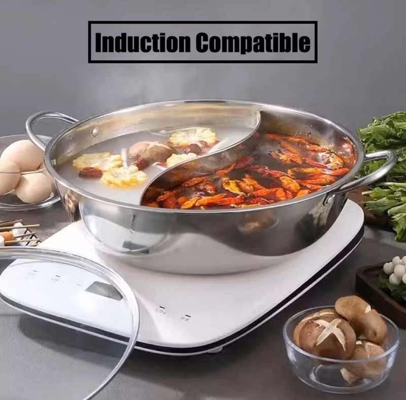 Dual Flavour Stainless Steel Induction Yuan Yang Hotpot | Steamboat Pot ...