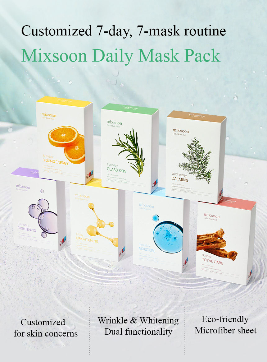 mixsoon Daily Mask Pack Moisturiser, Brightening, Tone Up, Glass Skin ...