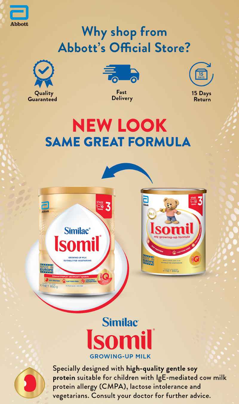 [Bundle of 6] Isomil® Stage 3 Soy Growing-Up Formula 850g (1-10 years ...