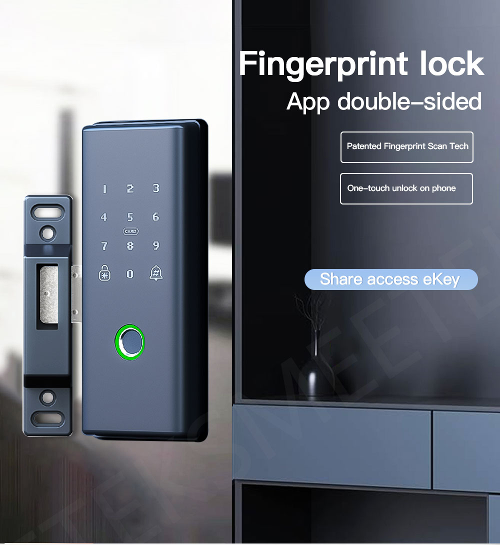 Digital lock metal gate HDB Door Lock Smart Fingerprint Grill Gate Door ...