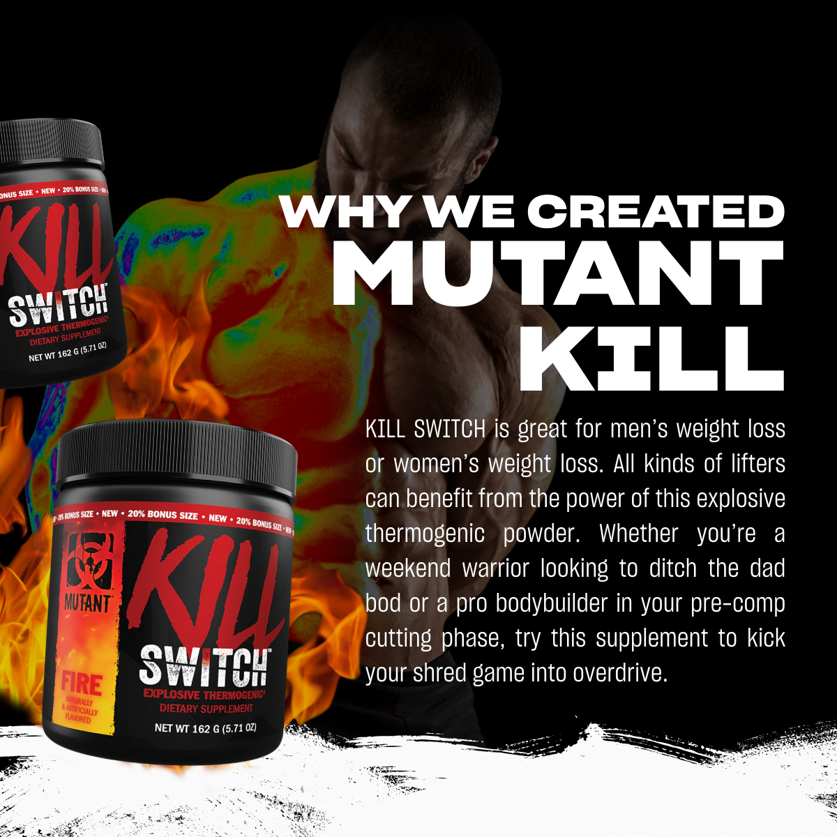 Mutant KILL SWITCH Thermo, Explosive Thermogenic, Fat Burner, Fasted ...