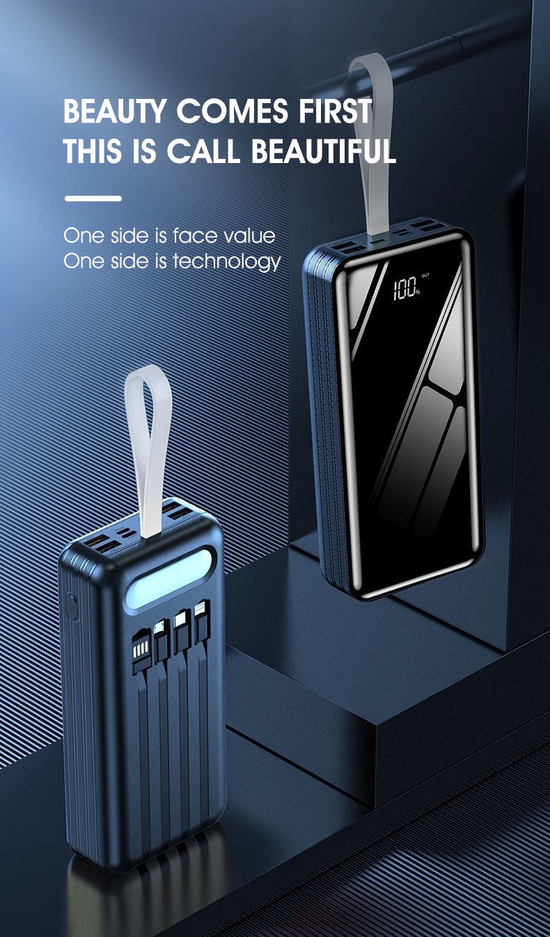 HXR 4 Built-in Cable Power Bank 40000/50000/80000/100000mAh High ...