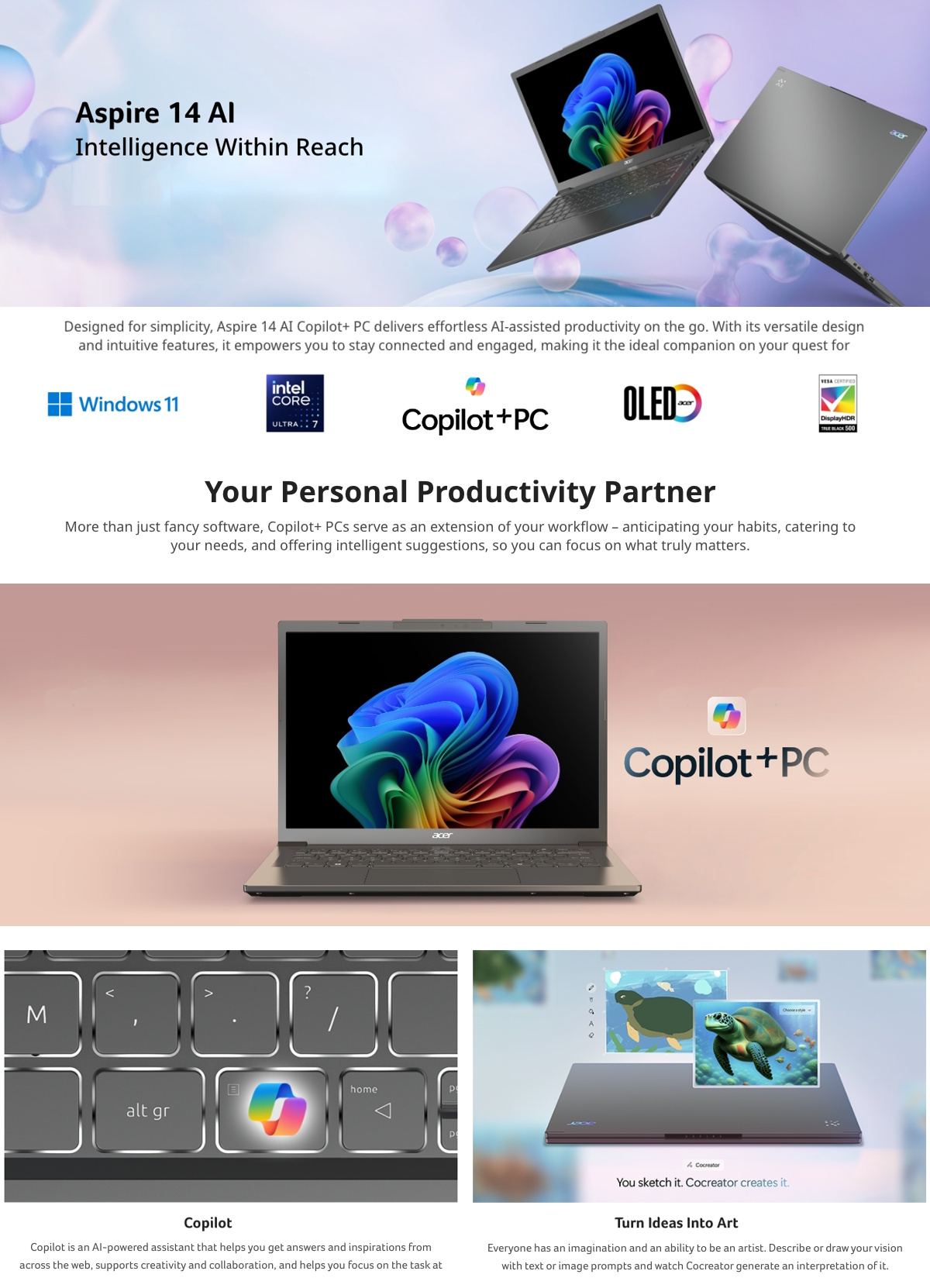 [Copilot+ PC] [Intel Core Ultra 5 226V] Acer Aspire 14 | A14-52M-583P ...
