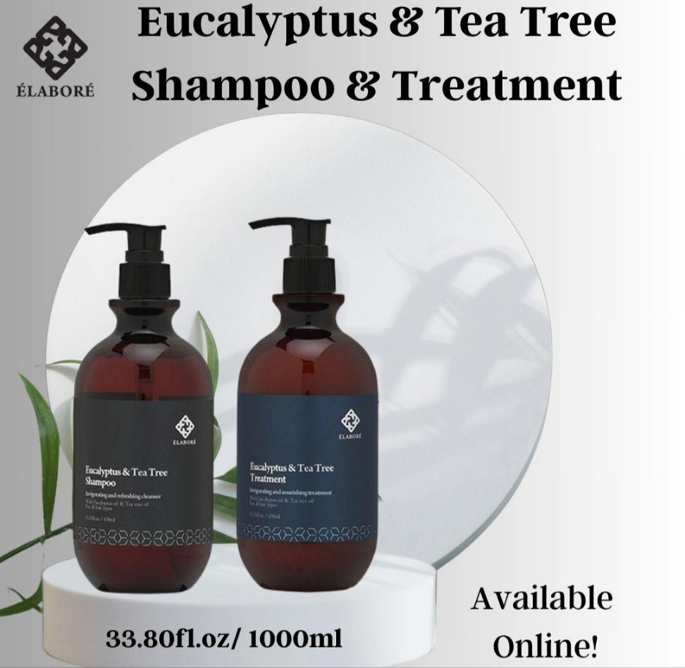 [ELABORE] Eucalyptus & Tea Tree Shampoo & Treatment 4 types Shampoo 450 ...