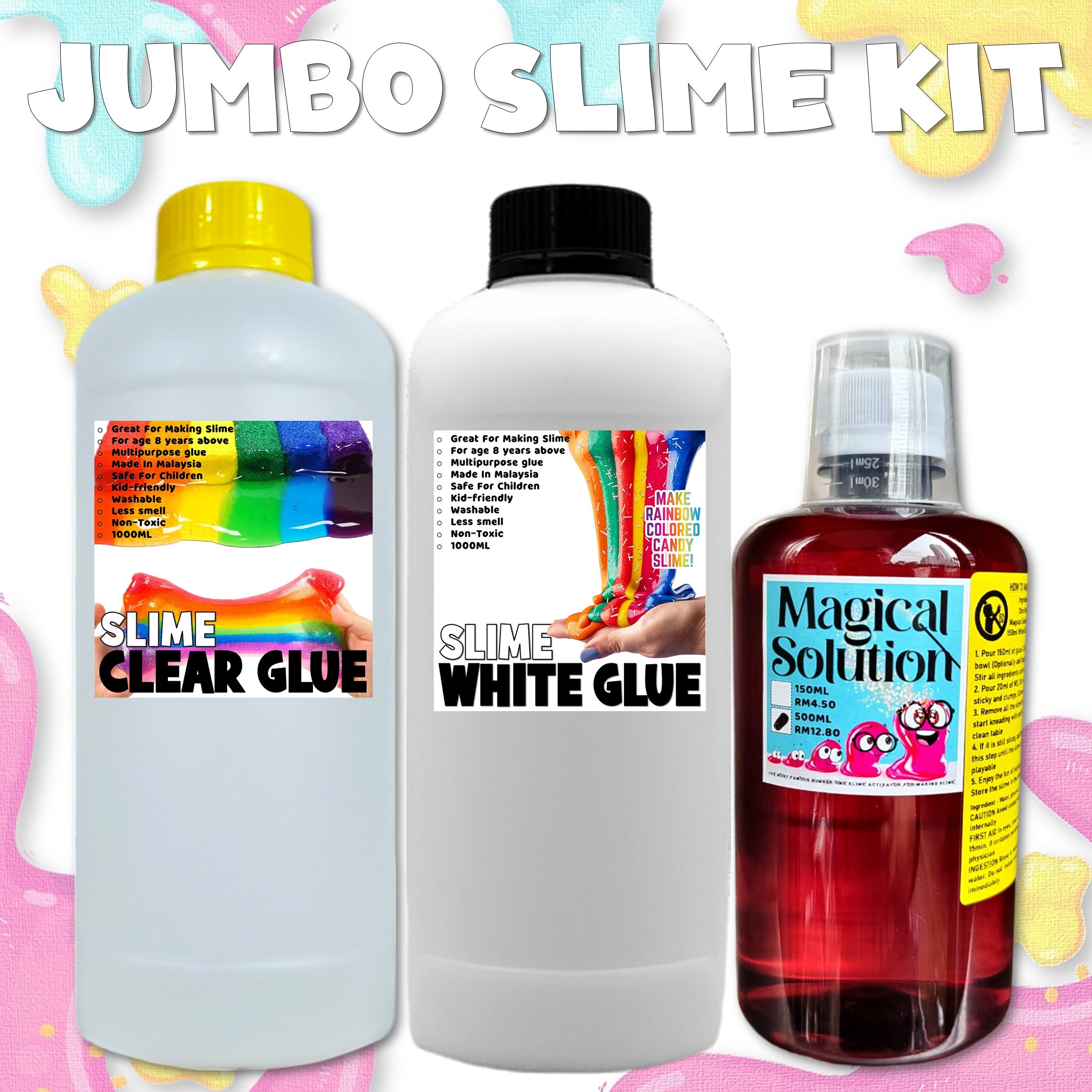 JUMBO SET SLIME KIT SUPER BIG SIZE - DIY MAKING SLIME SO EASY ...