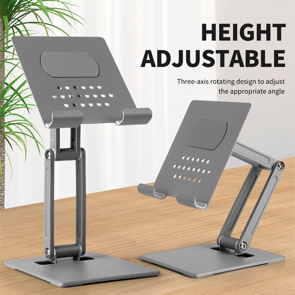 360°Rotation Phone Stand Metal Tablet Stand Double Foldable Tablet ...
